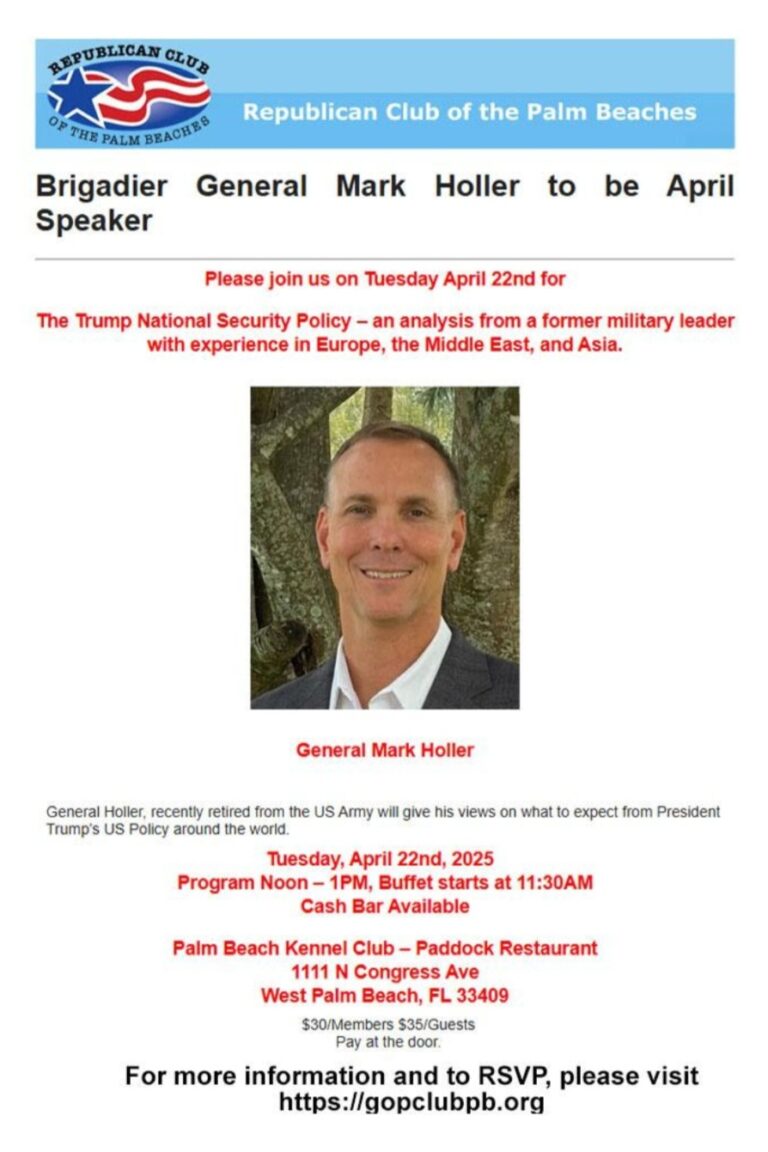 Republican Club of the Palm Beaches Lunch - Join us!